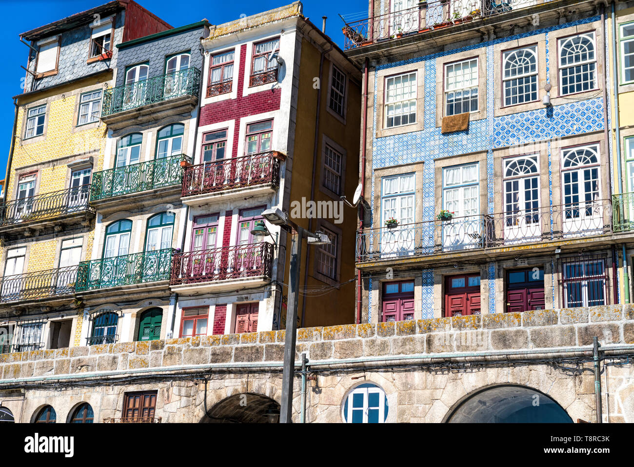 View of colorful traditional houses of Porto, Portugal, Iberian ...