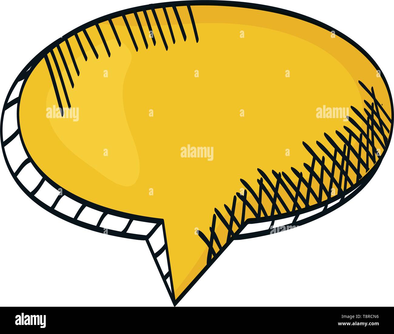 speech bubble message with relief drawing vector illustration design ...