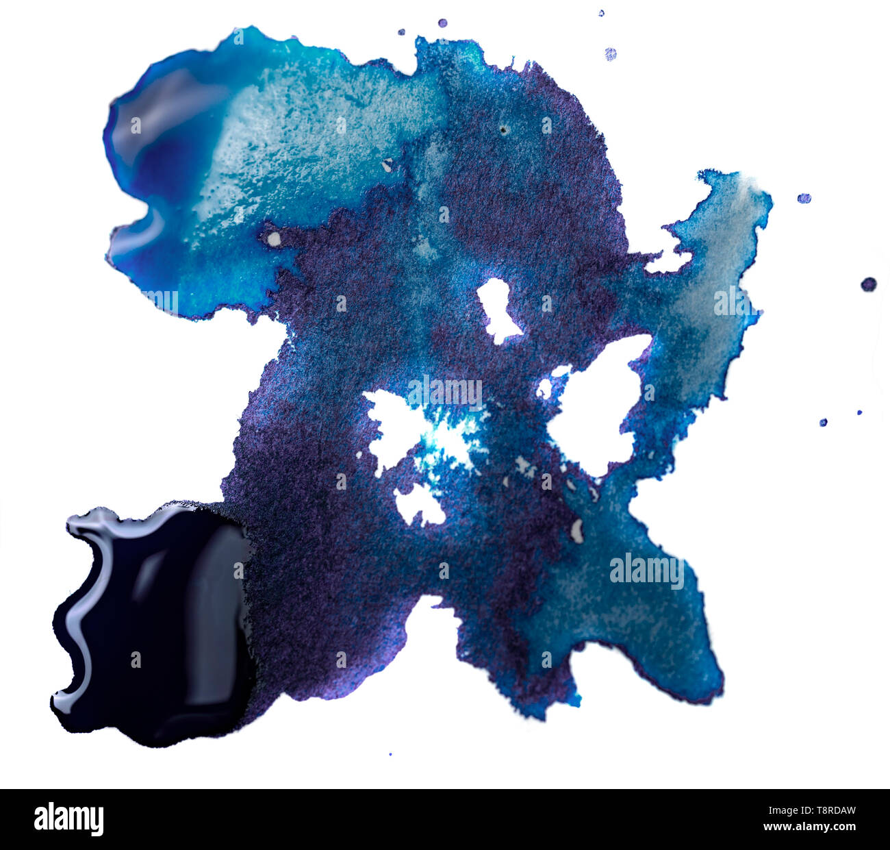 Ink Droplet Close-up Isolated on White Background Stock Photo - Alamy