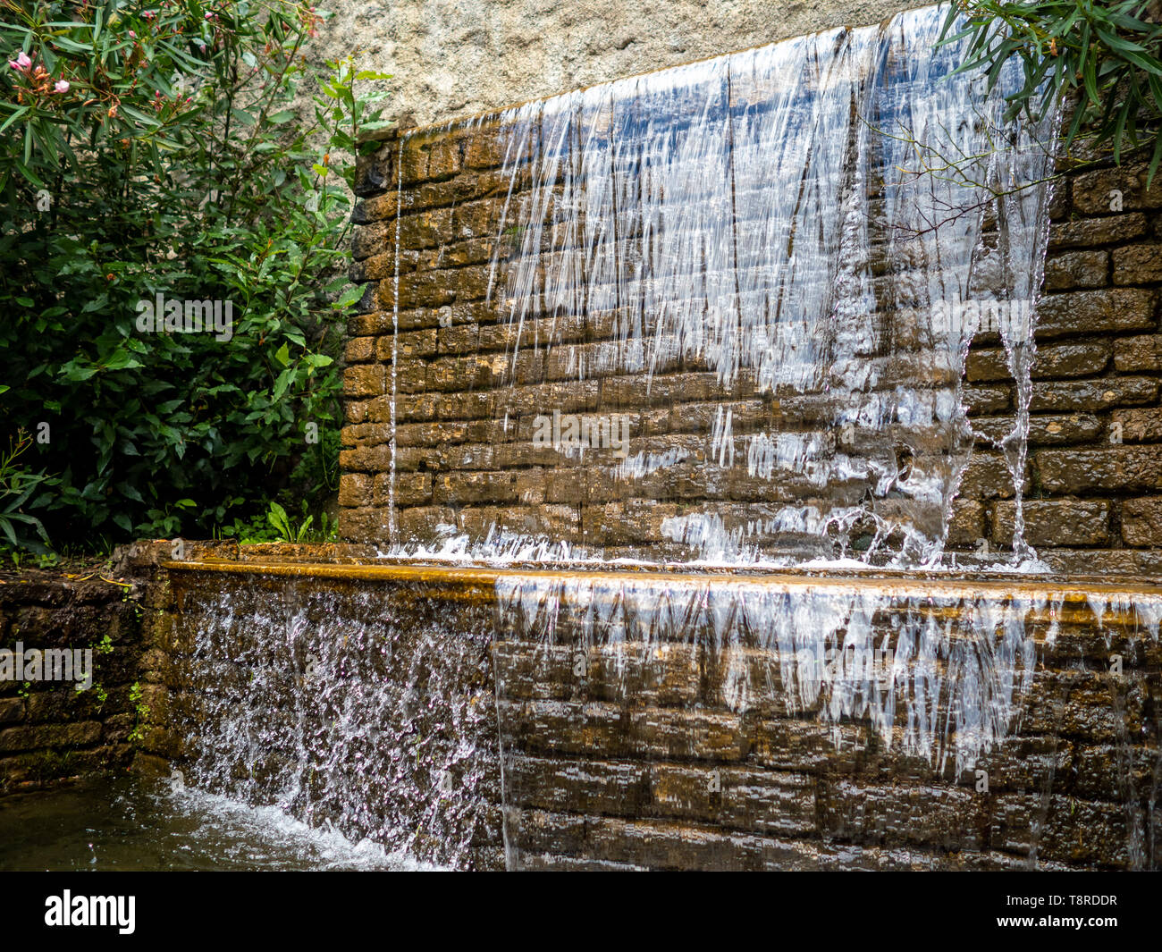 water cascade in small Italian village Molini di Triora in Liguria back ...