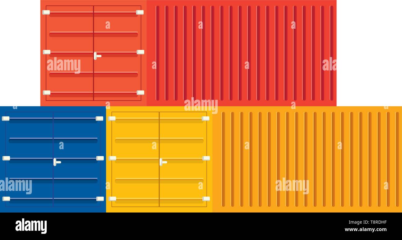 cargo containers icon cartoon vector illustration graphic design Stock ...