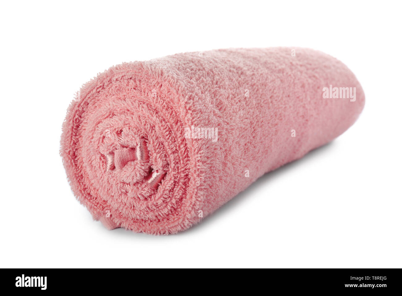 Clean soft towel on white background Stock Photo - Alamy