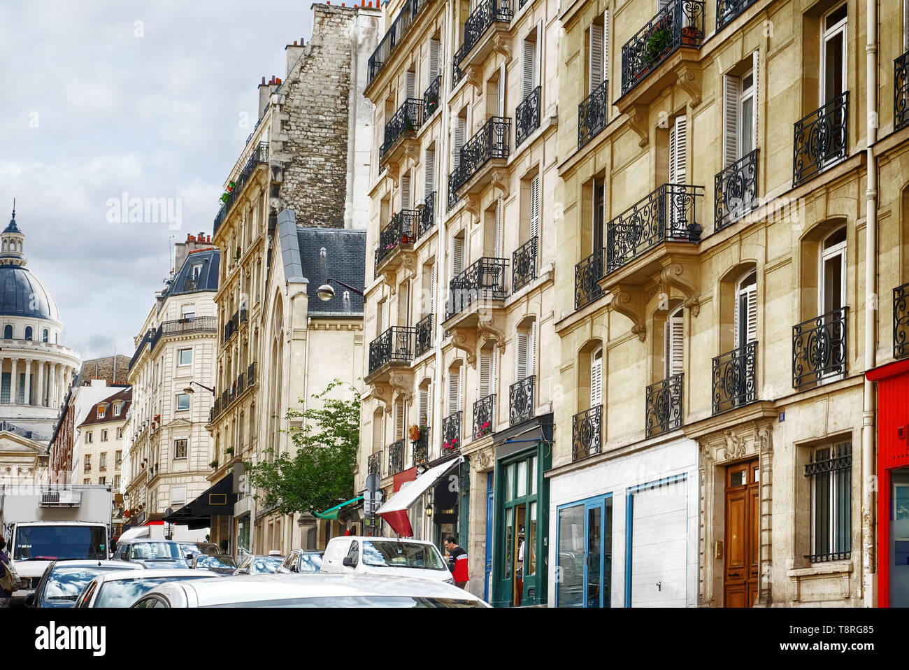 Beautiful street of European city Stock Photo - Alamy