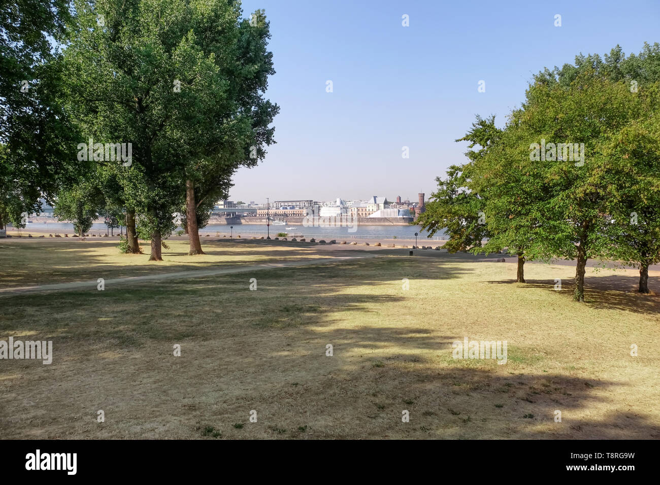 Beautiful park near river in modern city Stock Photo - Alamy