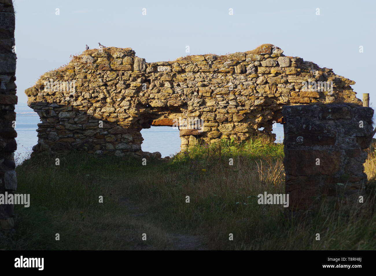 Remains of Newark Castle on the Cliffs by St Monans on a Sunny Summers ...
