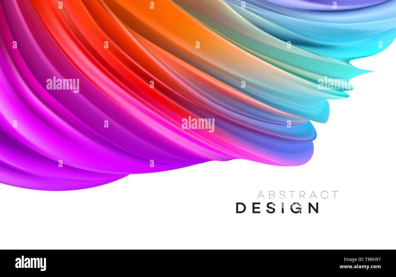 Color Flow Abstract shape poster design. Vector illustration Stock ...