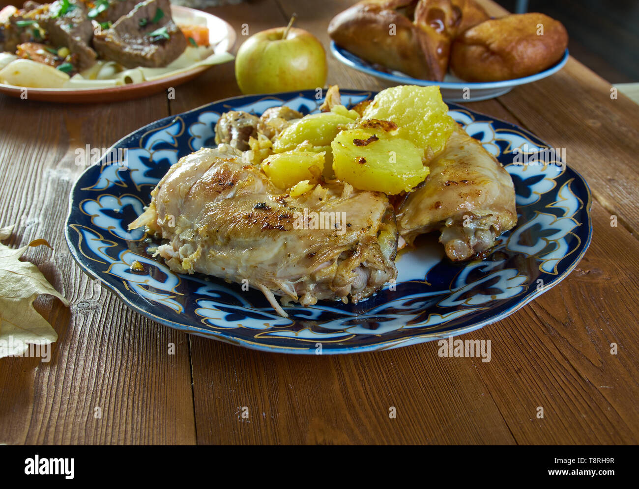 Tutyrgan Tavyk, chicken stuffed with vegetables, Tatar national cuisine ...