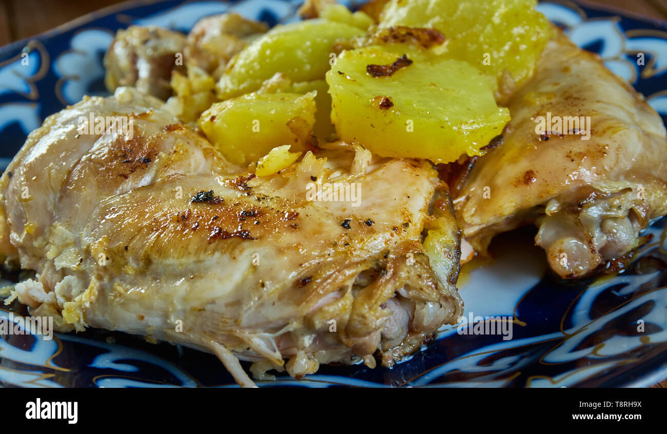 Tutyrgan Tavyk, chicken stuffed with vegetables, Tatar national cuisine ...