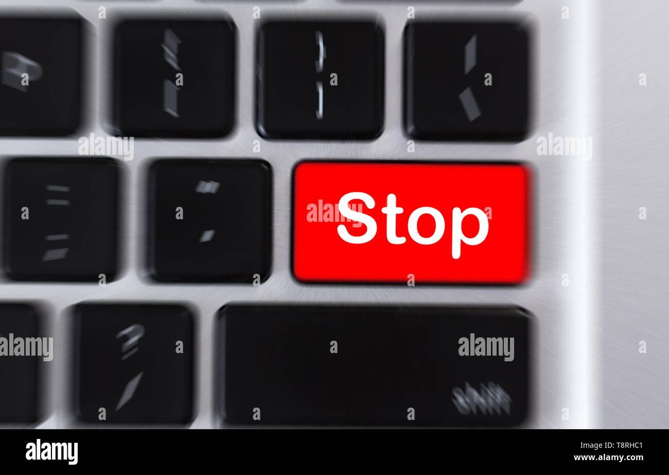 Stop word on button of computer keyboard Stock Photo - Alamy Stop word on button of computer keyboard Stock Photo - Alamy