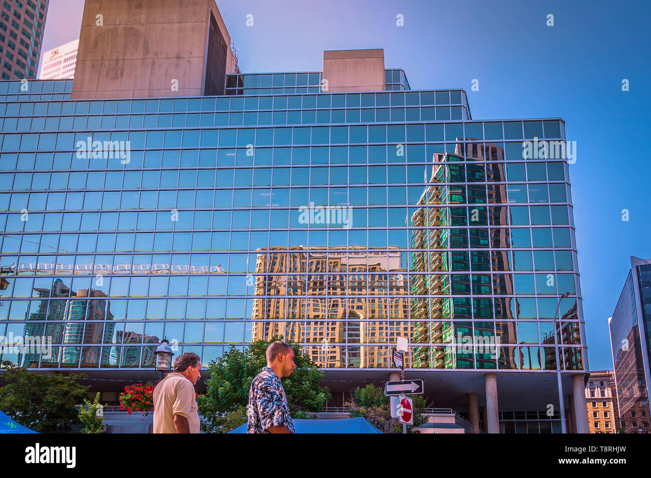 Corporate buildings reflection from glass windows, city of Toronto ...