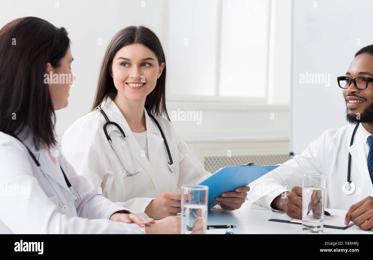 Medical Team Interacting At Meeting In Conference Room Stock Photo - Alamy