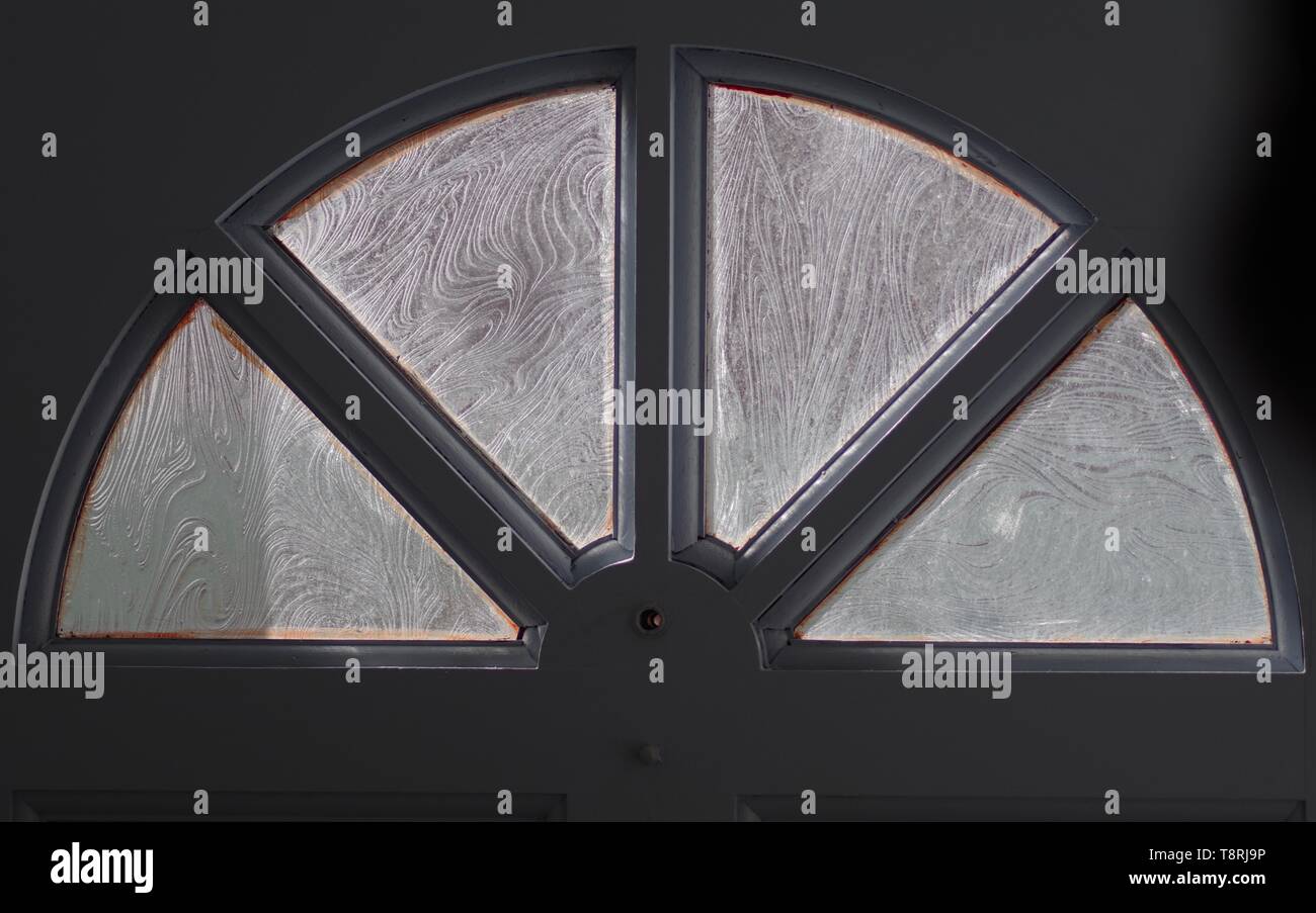 semicircular Front Door Window of an Old Fishing Cottage. Traditional ...