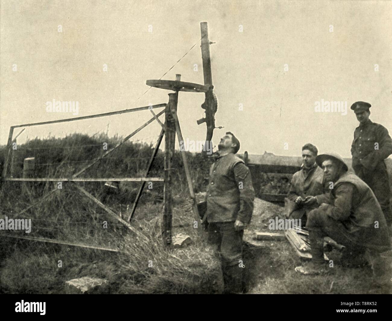 'Machine Gun Mounted On Wheel...', (1919). Creator: Unknown Stock Photo ...