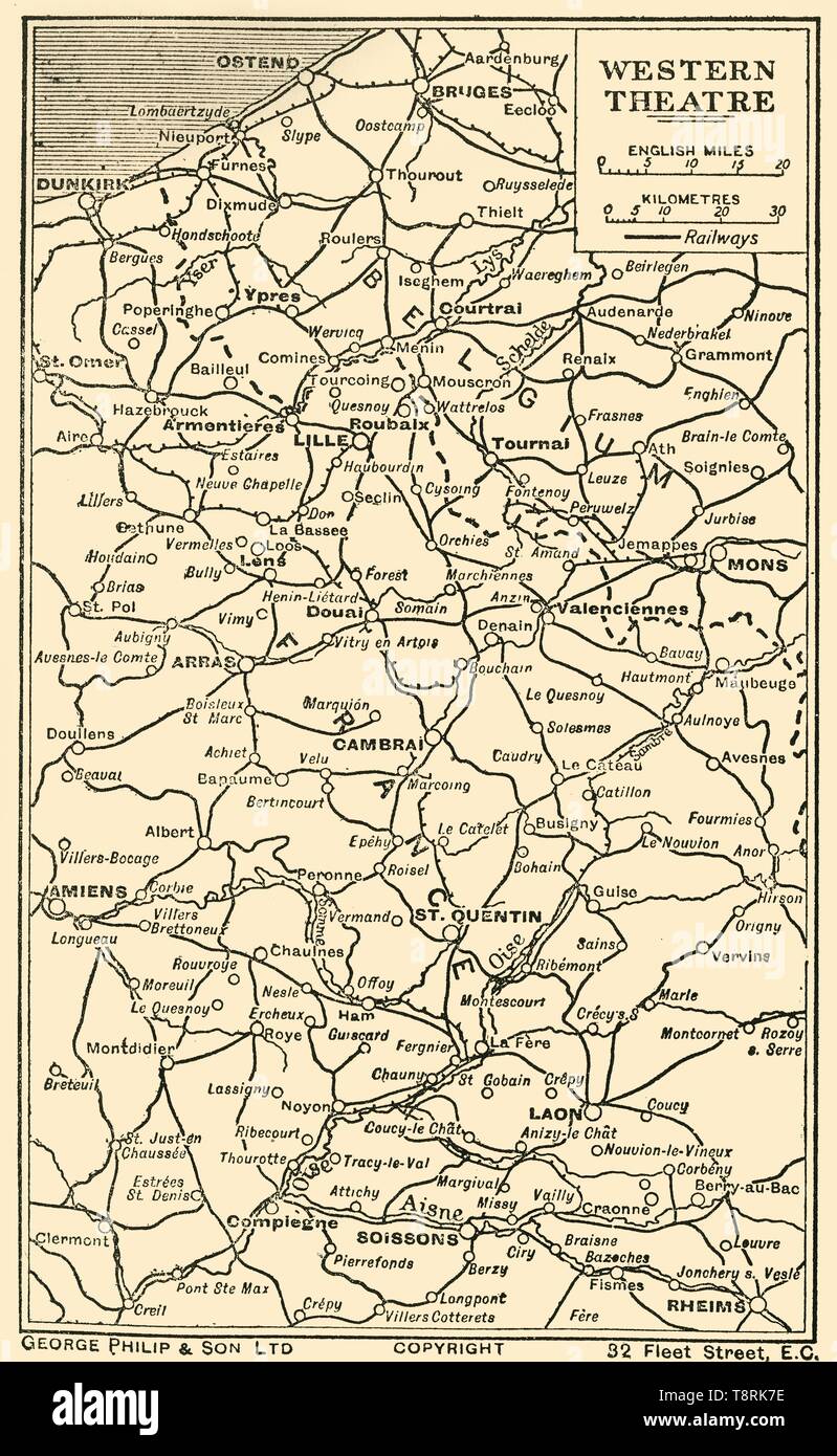 'Western Theatre', 1919. Creator: George Philip & Son Ltd Stock Photo ...