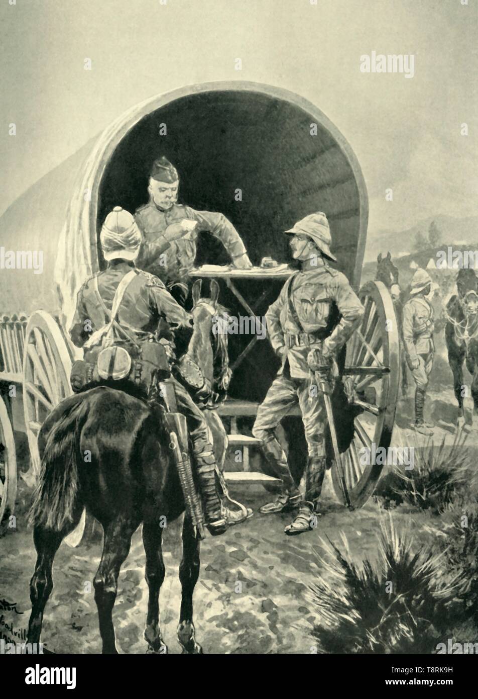 'Lord Roberts Writing Despatches in the Transport Waggon in Which He ...