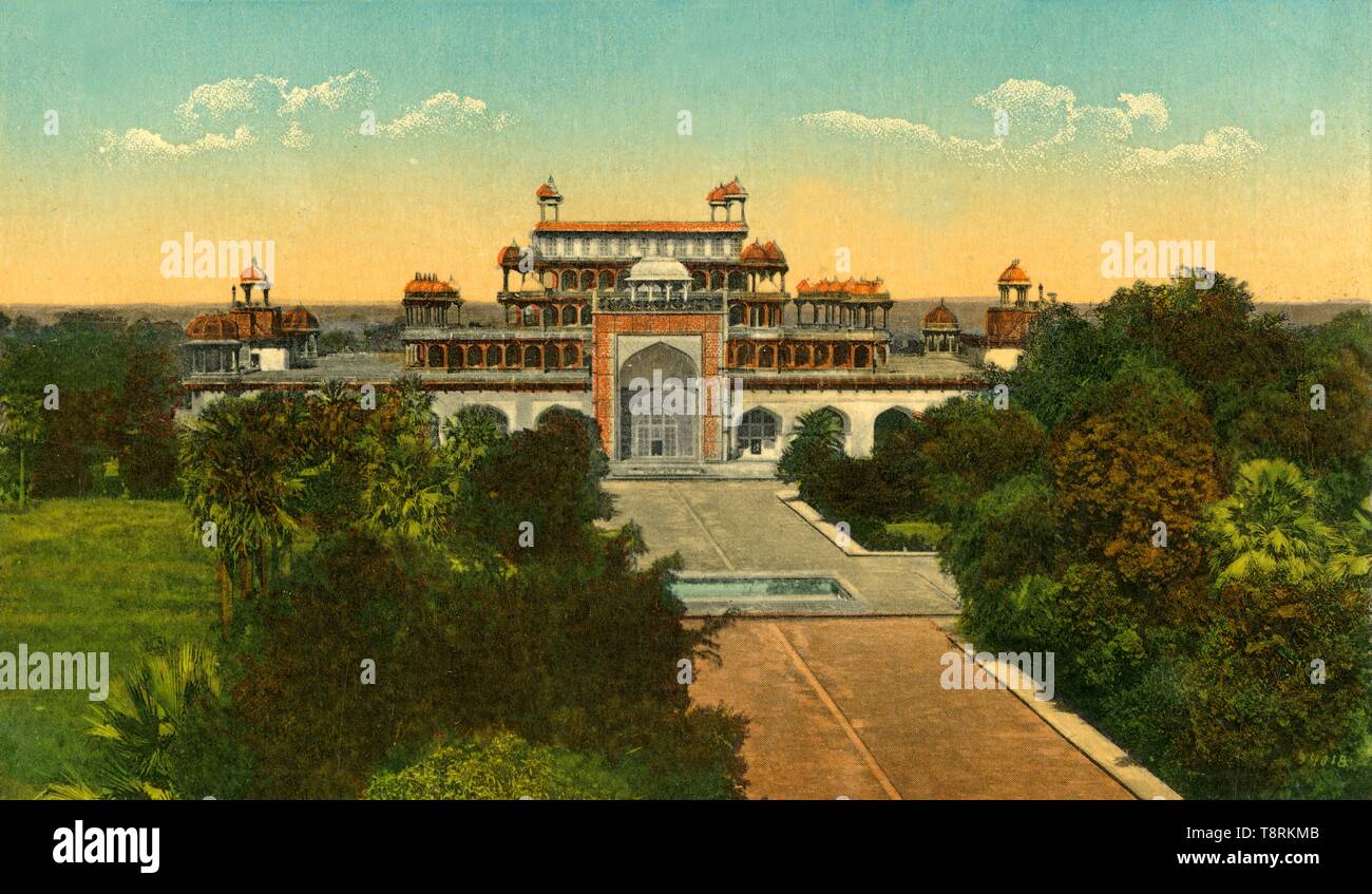'The Tomb of Akbar the Great Alias Sikandra, Agra', c1910. Creator ...