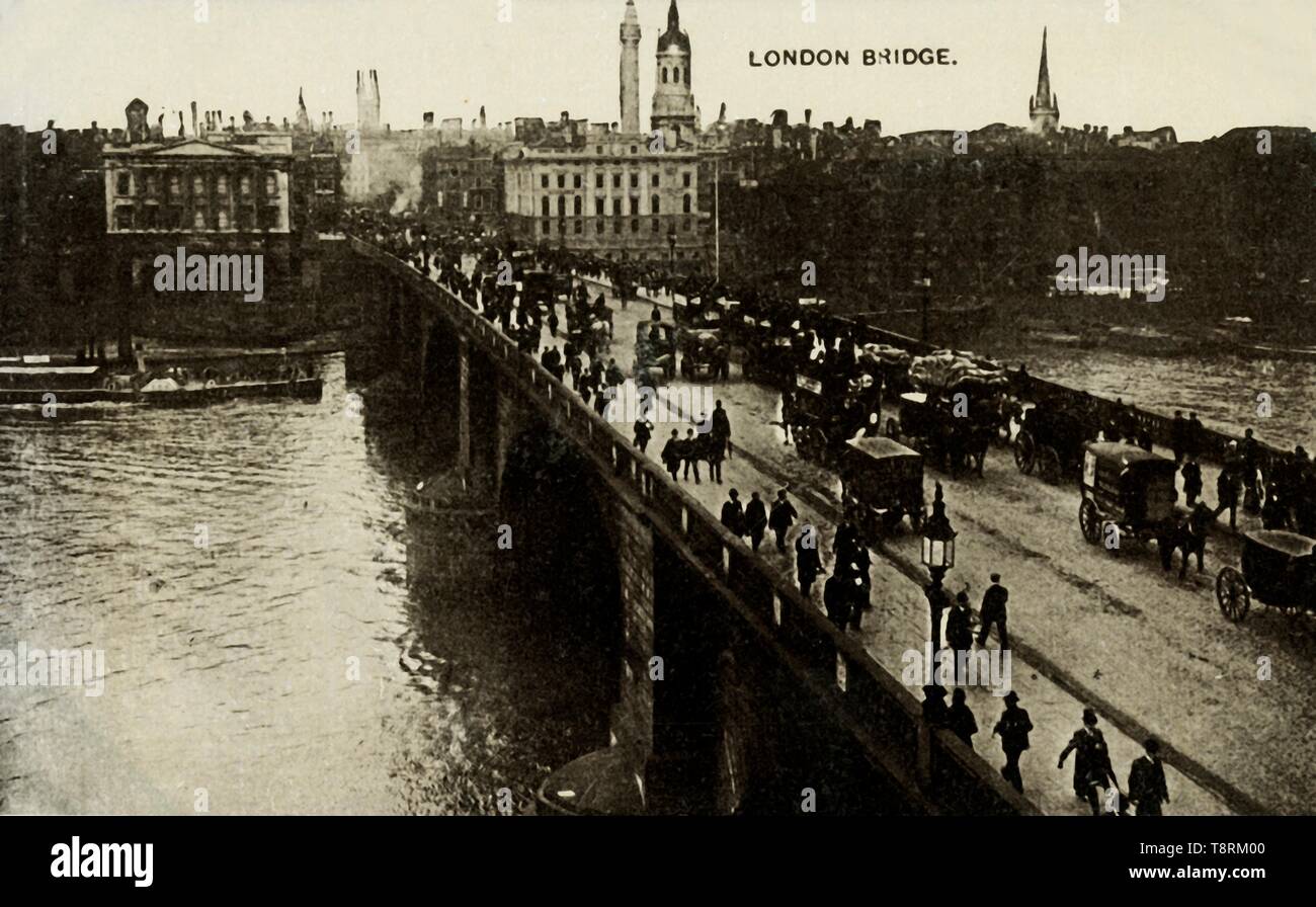 'London Bridge', late 19th-early 20th century. Creator: Unknown Stock ...
