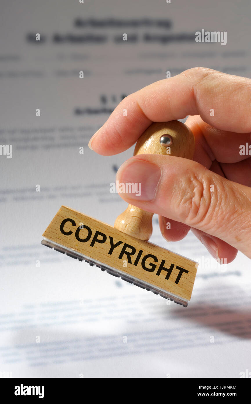 copyright printed on rubber stamp Stock Photo - Alamy