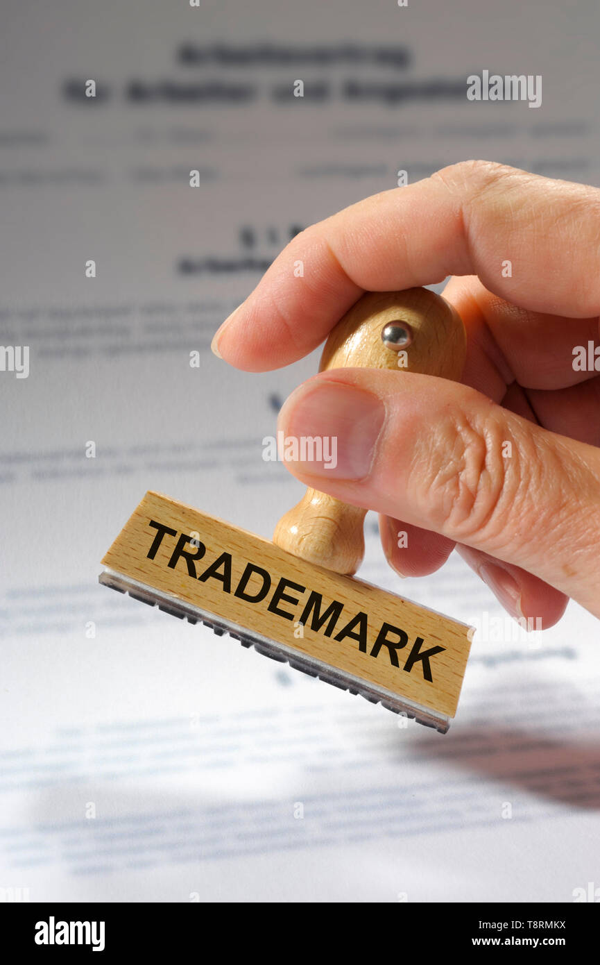 trademark printed on rubber stamp Stock Photo - Alamy