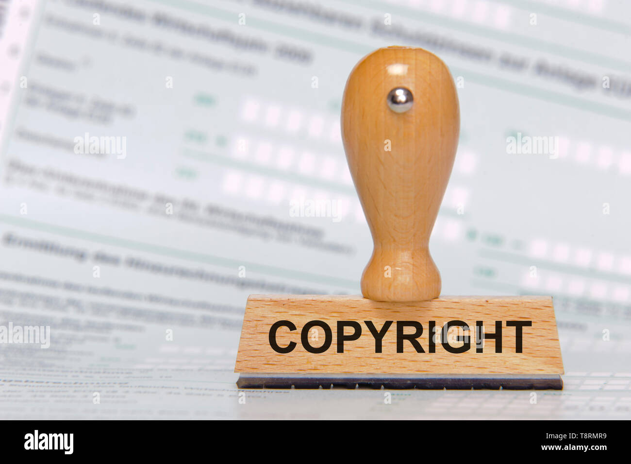 copyright printed on rubber stamp Stock Photo - Alamy