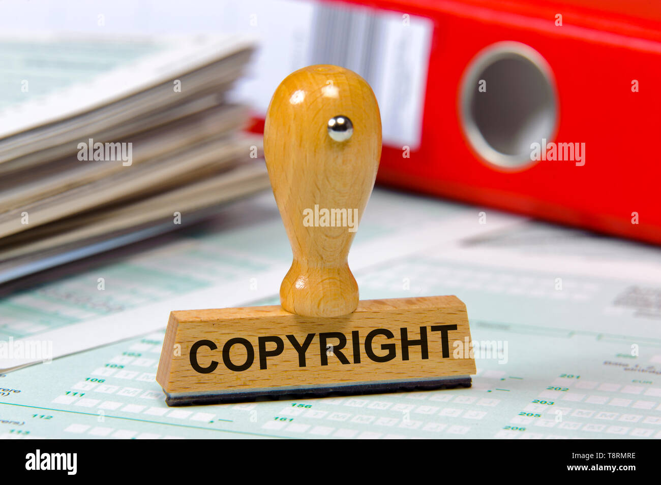 copyright printed on rubber stamp Stock Photo - Alamy