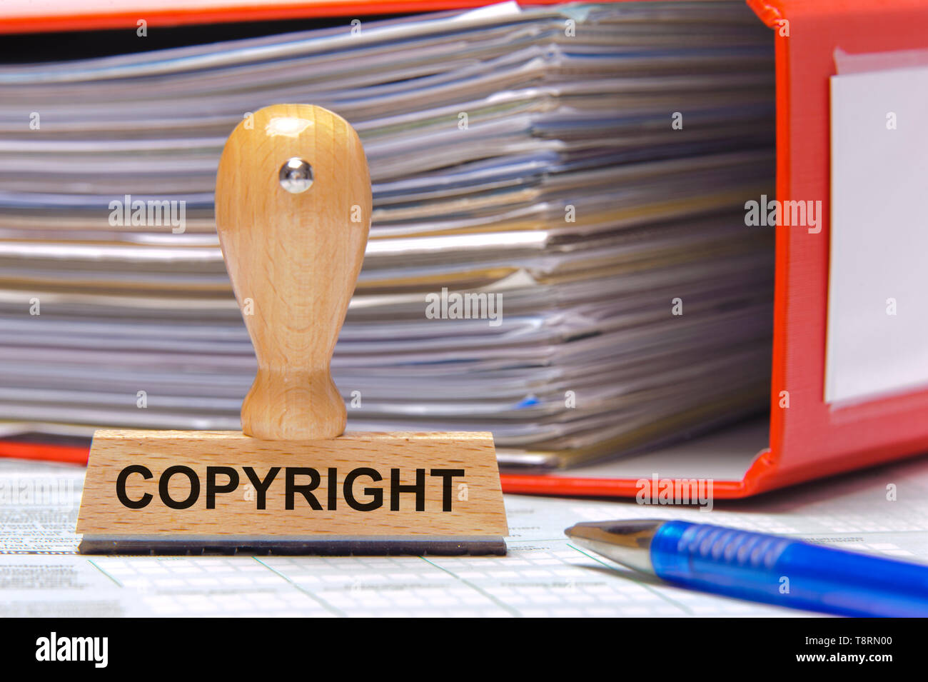 copyright printed on rubber stamp Stock Photo - Alamy