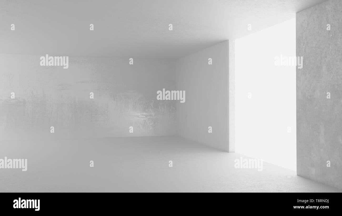 Abstract architecture white room interior loft style, Empty room with ...