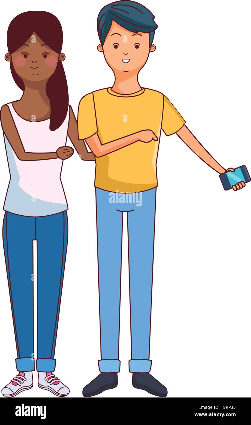 Millennial couple cartoon Stock Vector Image & Art - Alamy