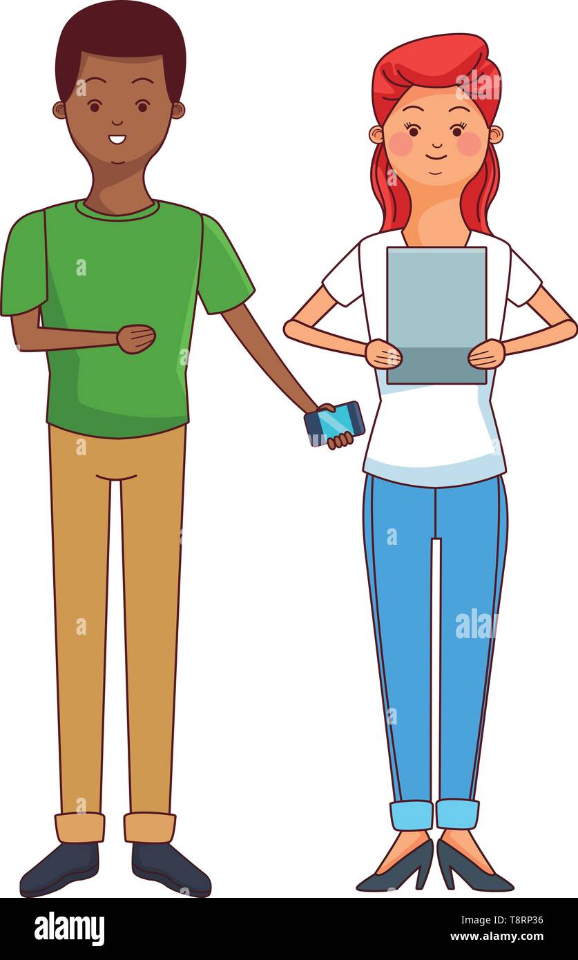 Millennial couple cartoon Stock Vector Image & Art - Alamy
