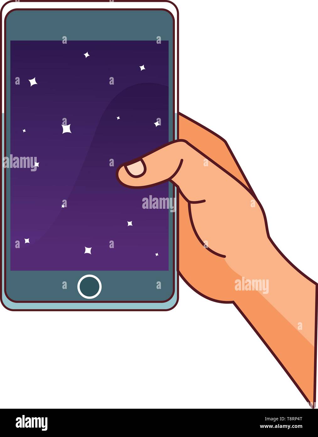 Hand using smartphone cartoon Stock Vector Image & Art - Alamy