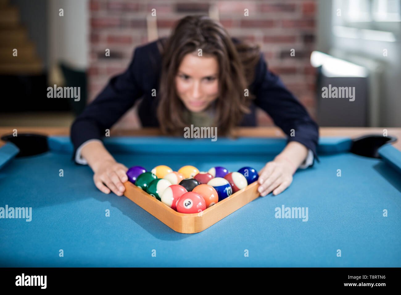 Trendy bar with pool table hi-res stock photography and images - Alamy