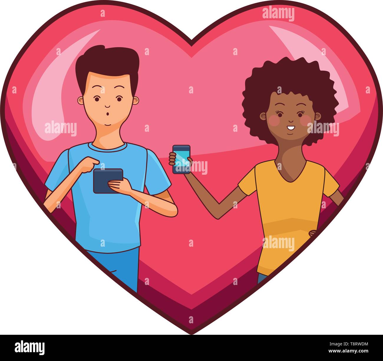 Happy millennial woman in Stock Vector Images - Alamy