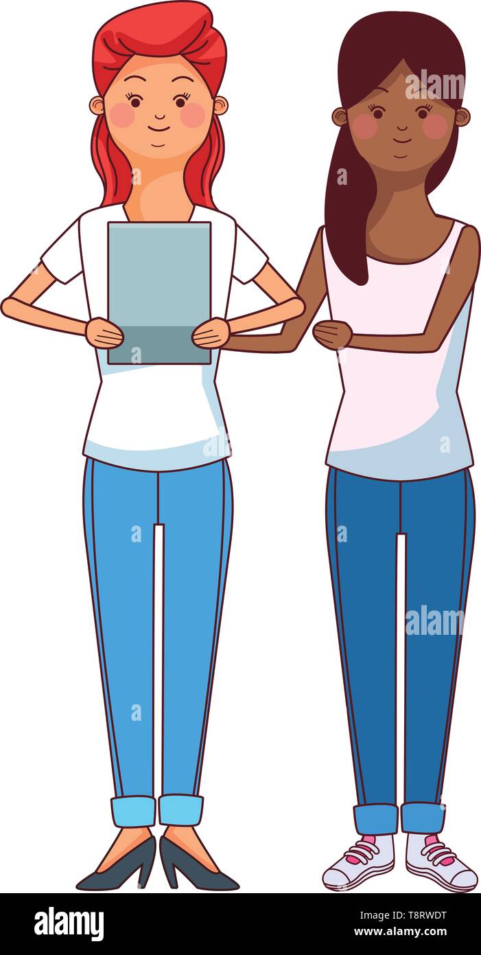 beautiful young women cartoon Stock Vector Image & Art - Alamy