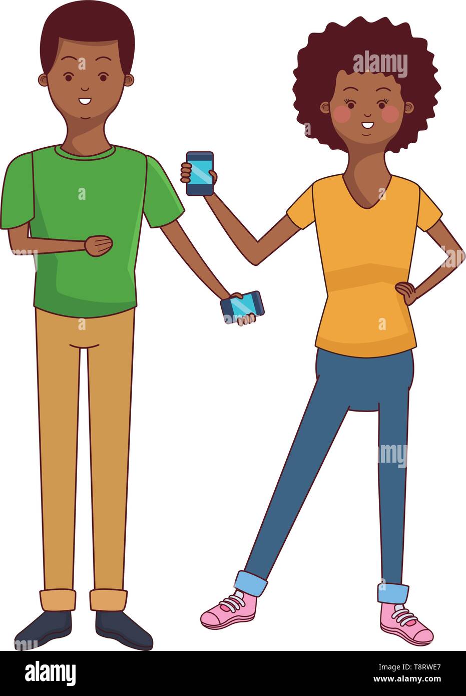 Millennial couple cartoon Stock Vector Image & Art - Alamy