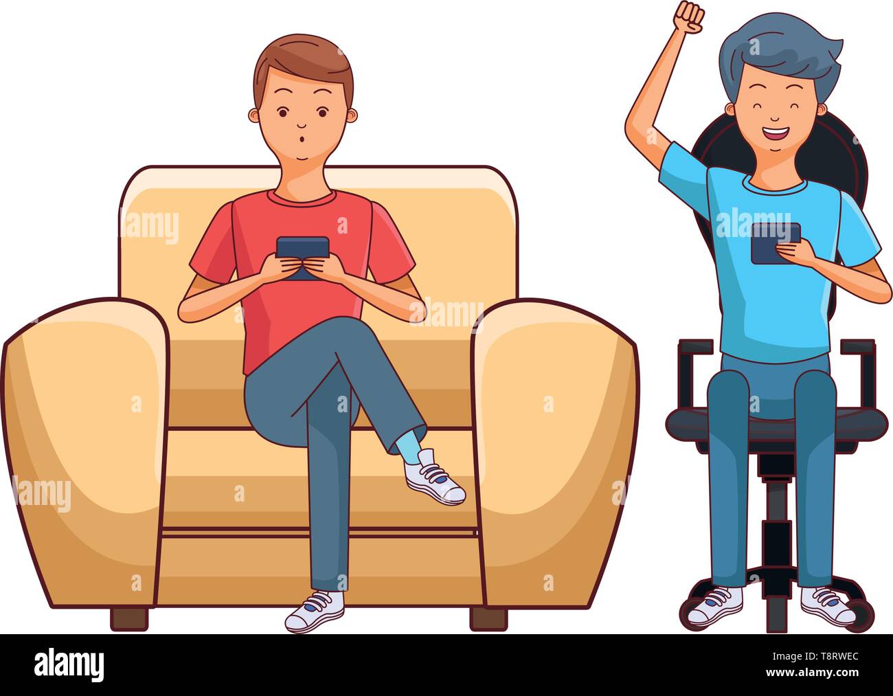 young men cartoon Stock Vector Image & Art - Alamy