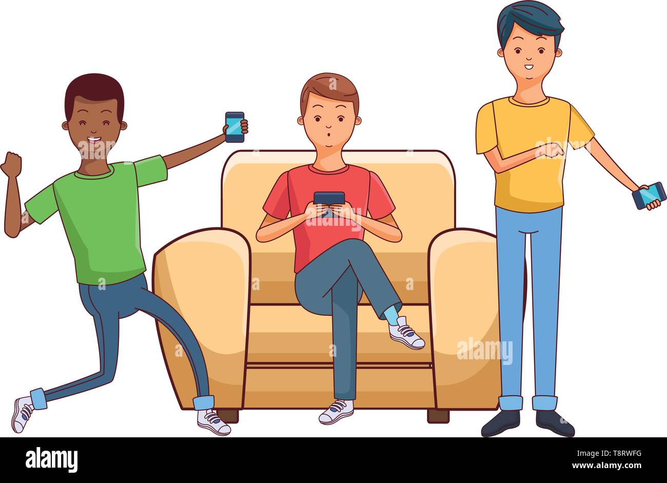 young men cartoon Stock Vector Image & Art - Alamy