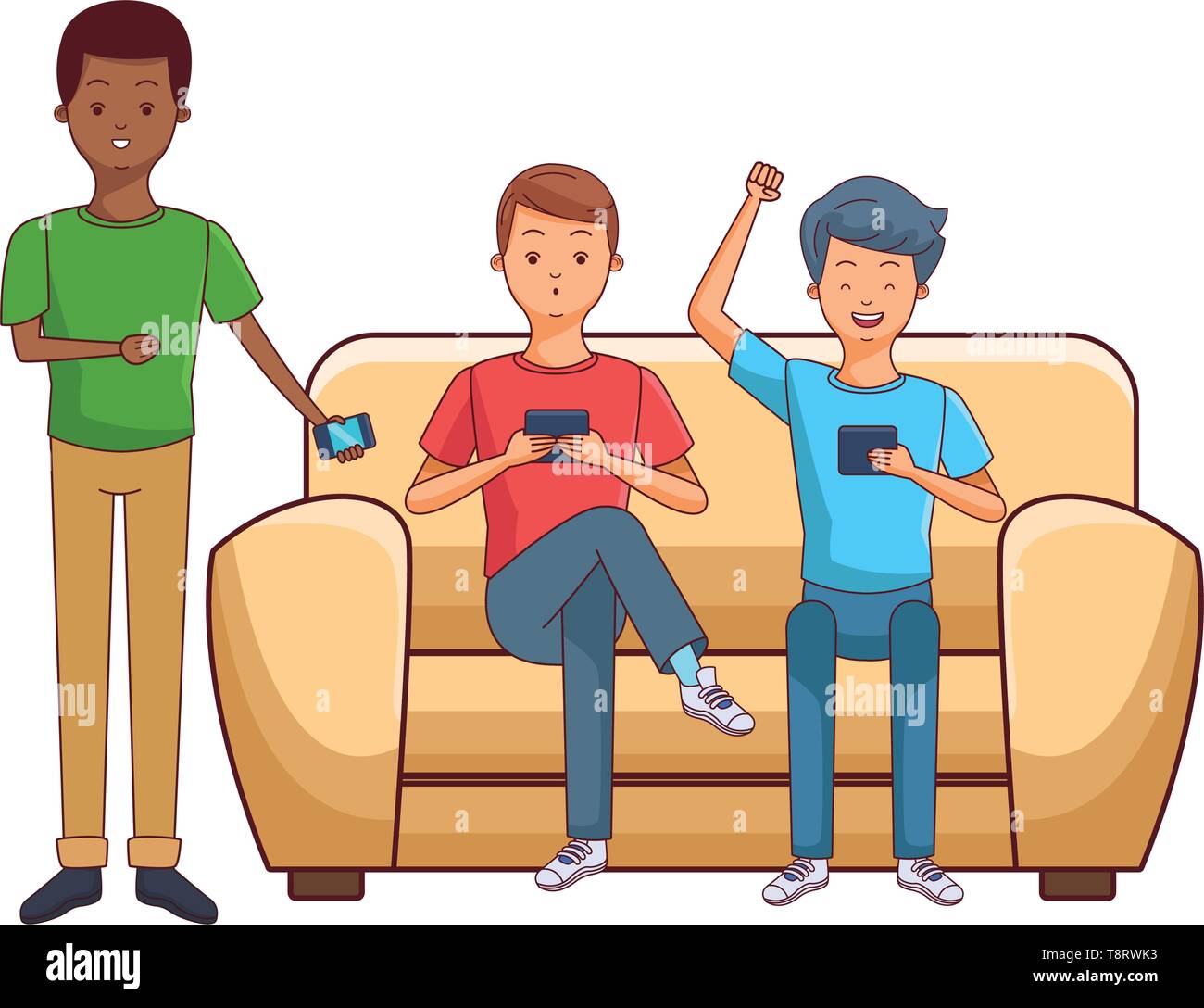 young men cartoon Stock Vector Image & Art - Alamy