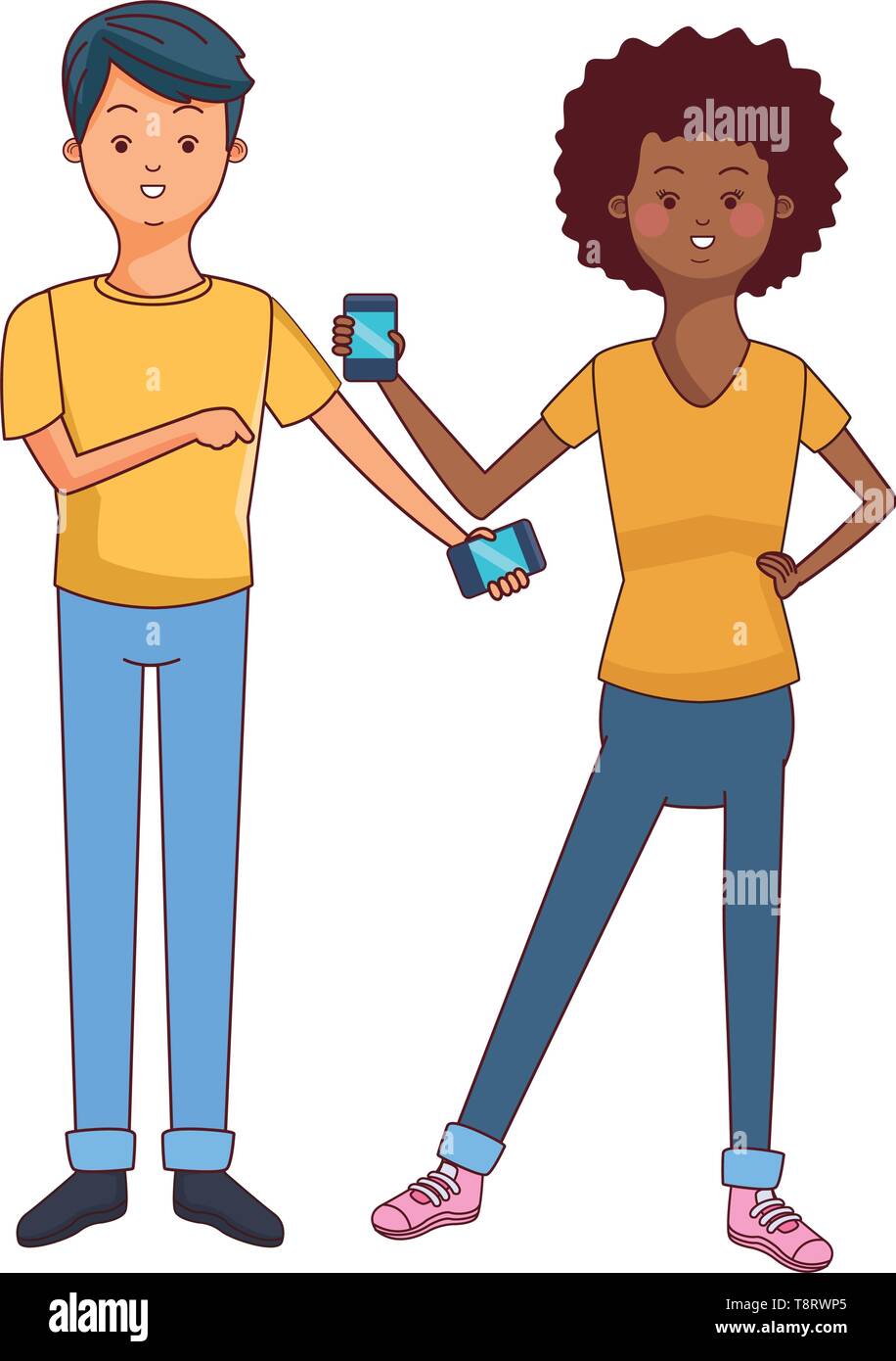 Millennial couple cartoon Stock Vector Image & Art - Alamy