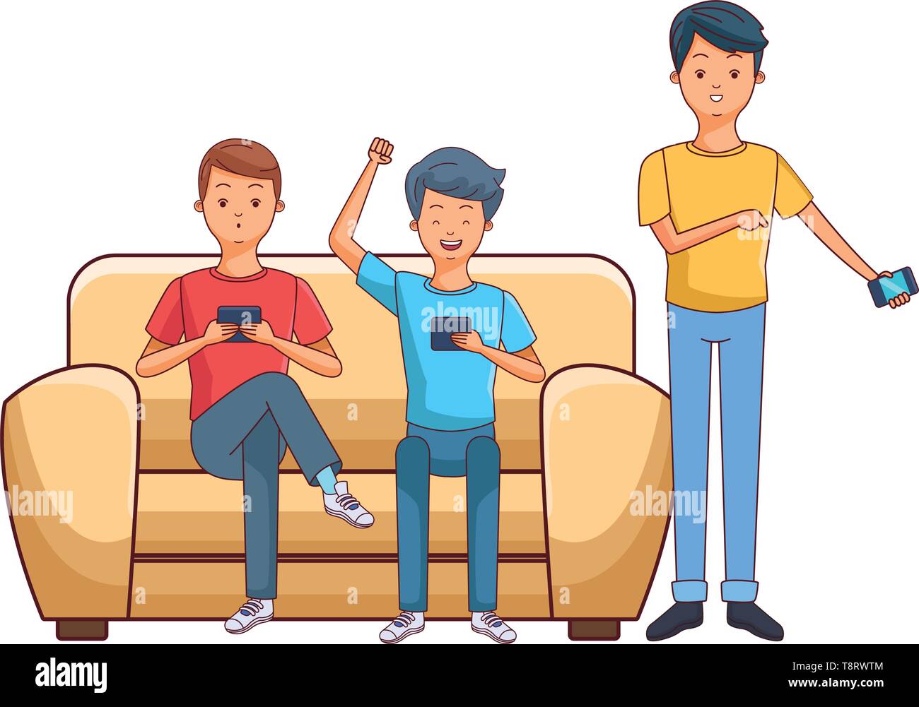 young men cartoon Stock Vector Image & Art - Alamy