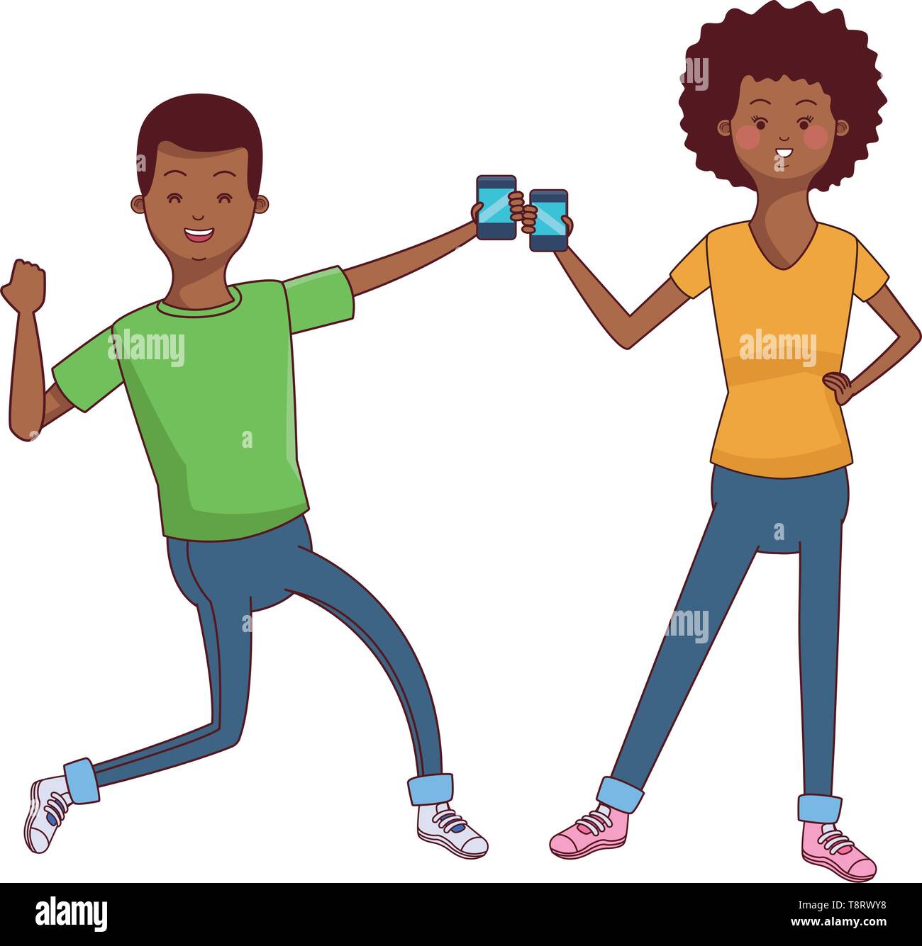 Millennial couple cartoon Stock Vector Image & Art - Alamy