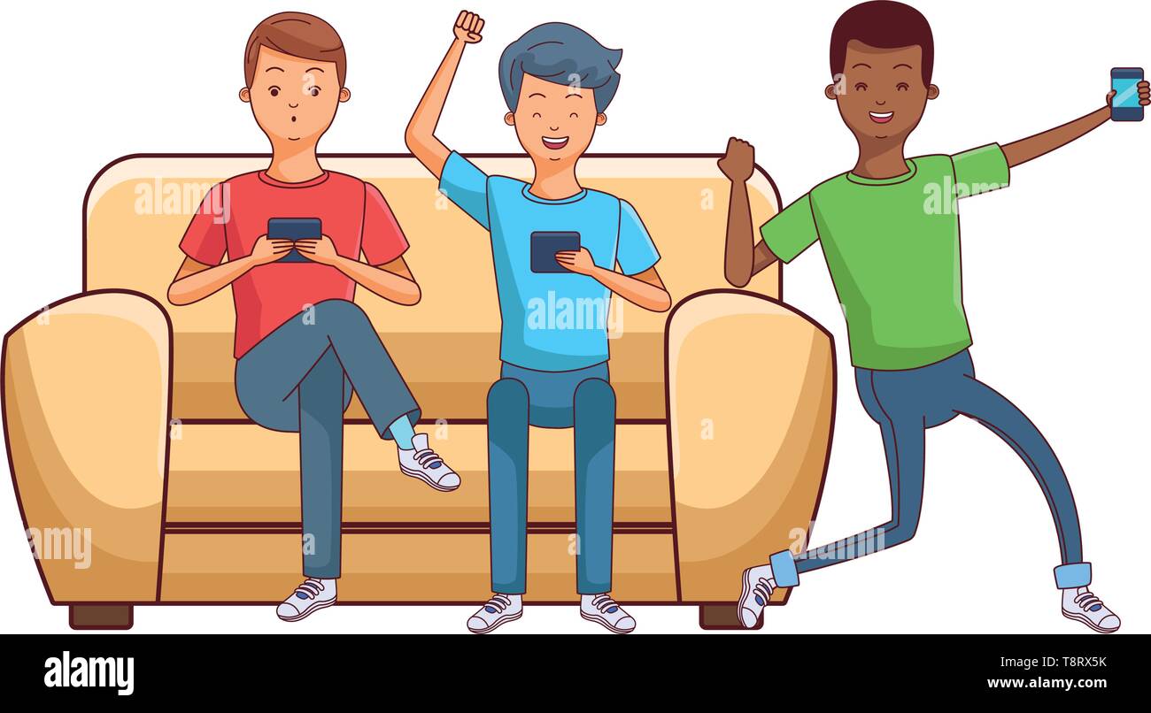 young men cartoon Stock Vector Image & Art - Alamy