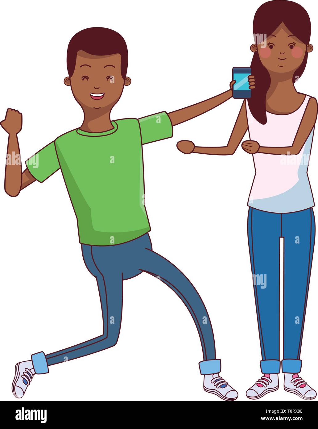 Millennial couple cartoon Stock Vector Image & Art - Alamy