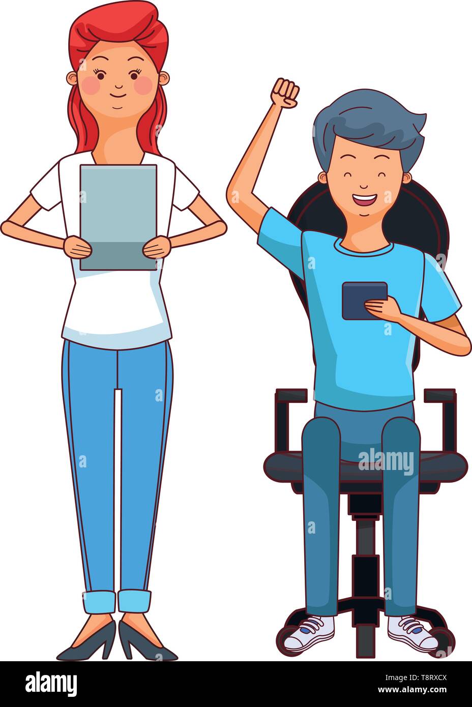 Millennial couple cartoon Stock Vector Image & Art - Alamy
