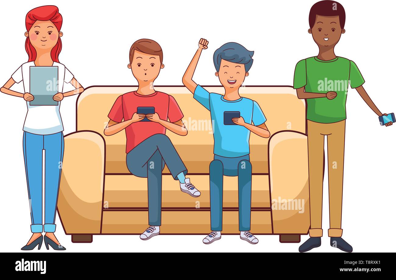 Millennials and smartphones Stock Vector Image & Art - Alamy