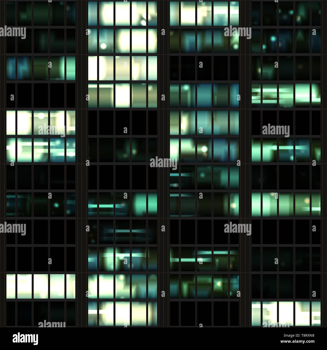 Office Building at Night Seamless Texture Tile Stock Photo - Alamy