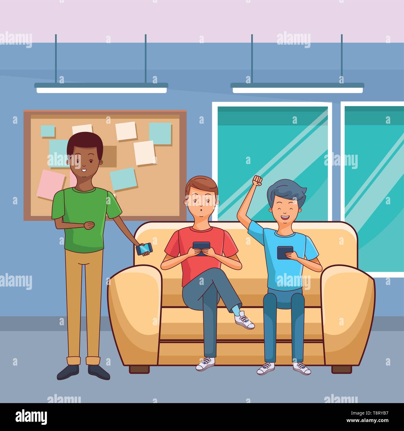 young casual men cartoon Stock Vector Image & Art - Alamy