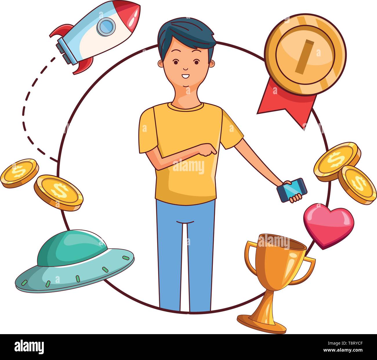 Videogames and millennials cartoons Stock Vector Image & Art - Alamy