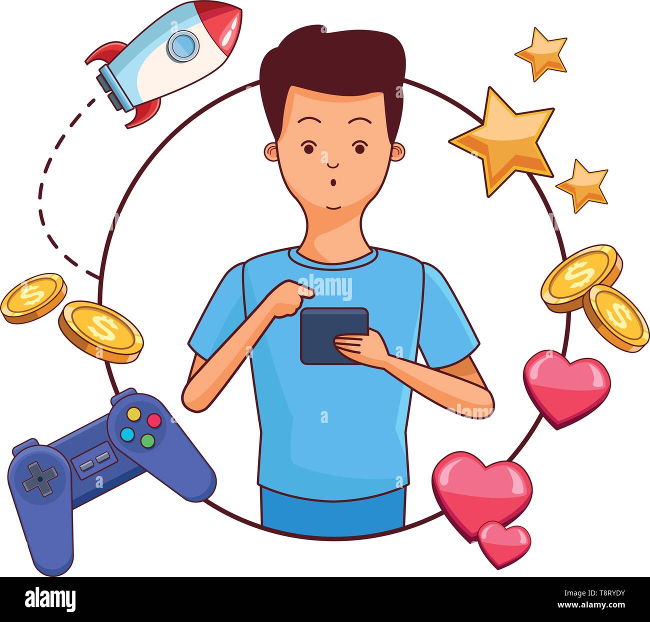 Videogames and millennials cartoons Stock Vector Image & Art - Alamy