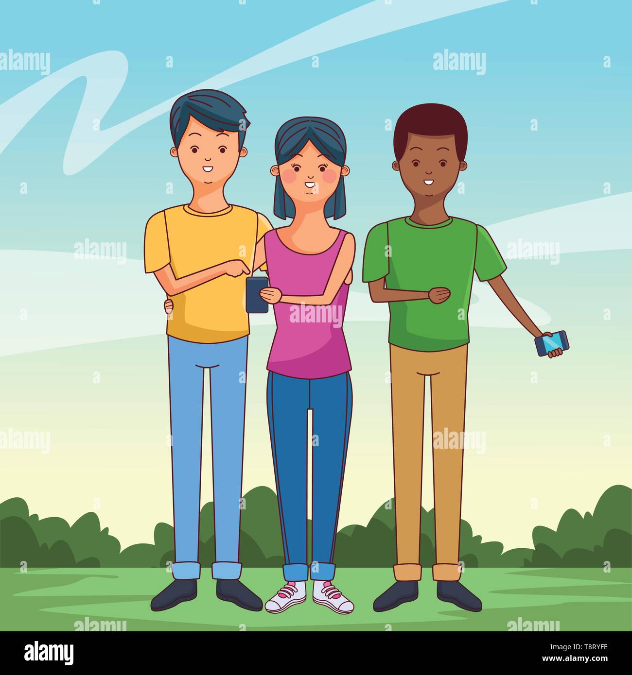 young casual people cartoon Stock Vector Image & Art - Alamy