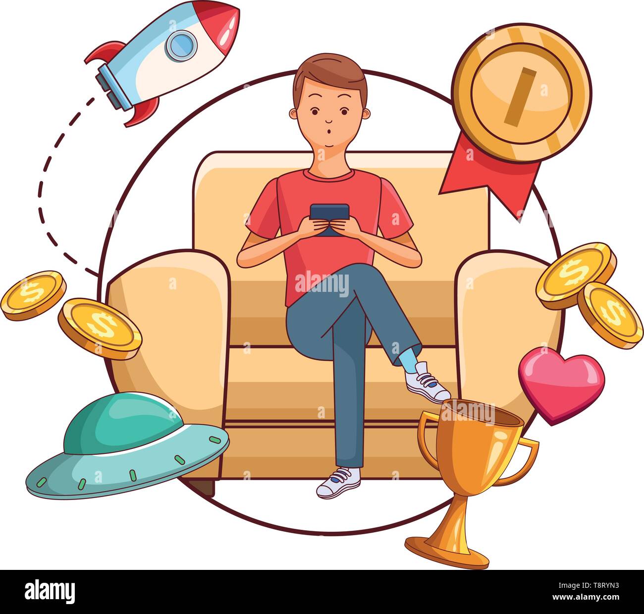 Videogames and millennials cartoons Stock Vector Image & Art - Alamy